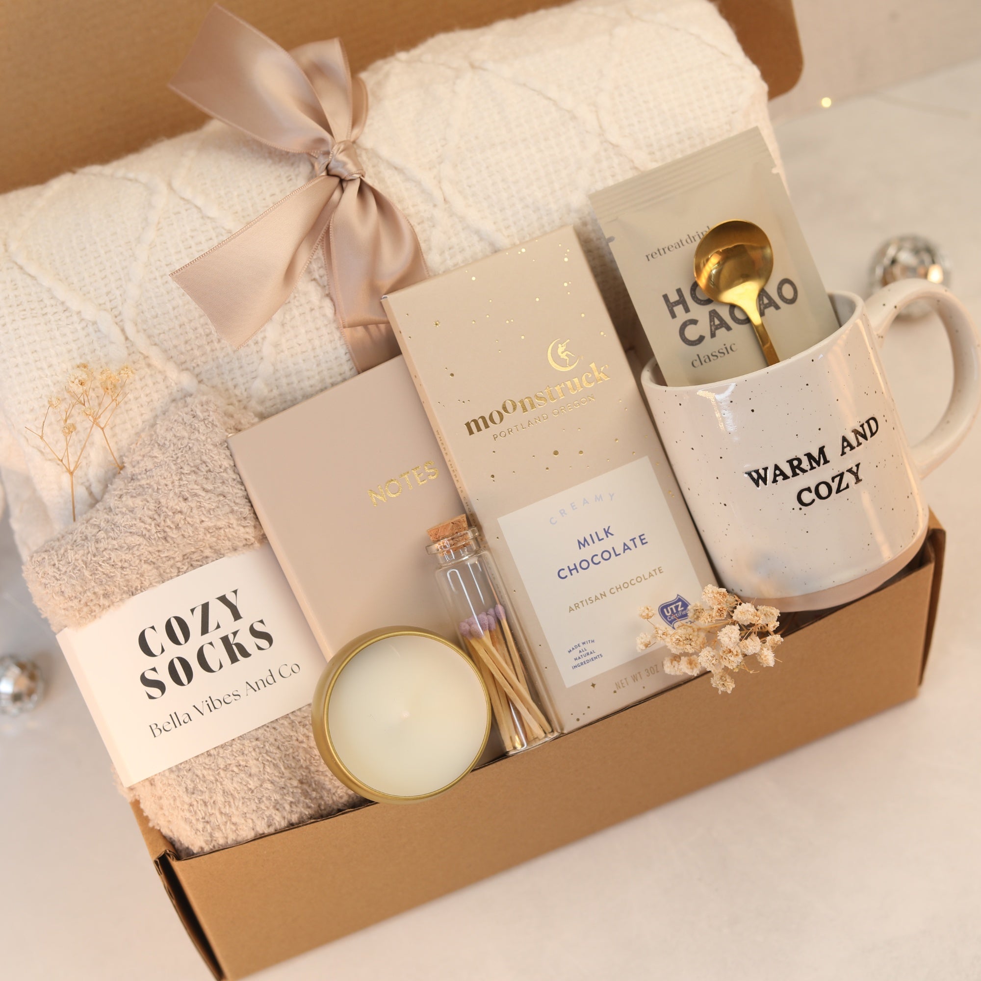 Warm And Cozy Candle Gift Box with Blanket